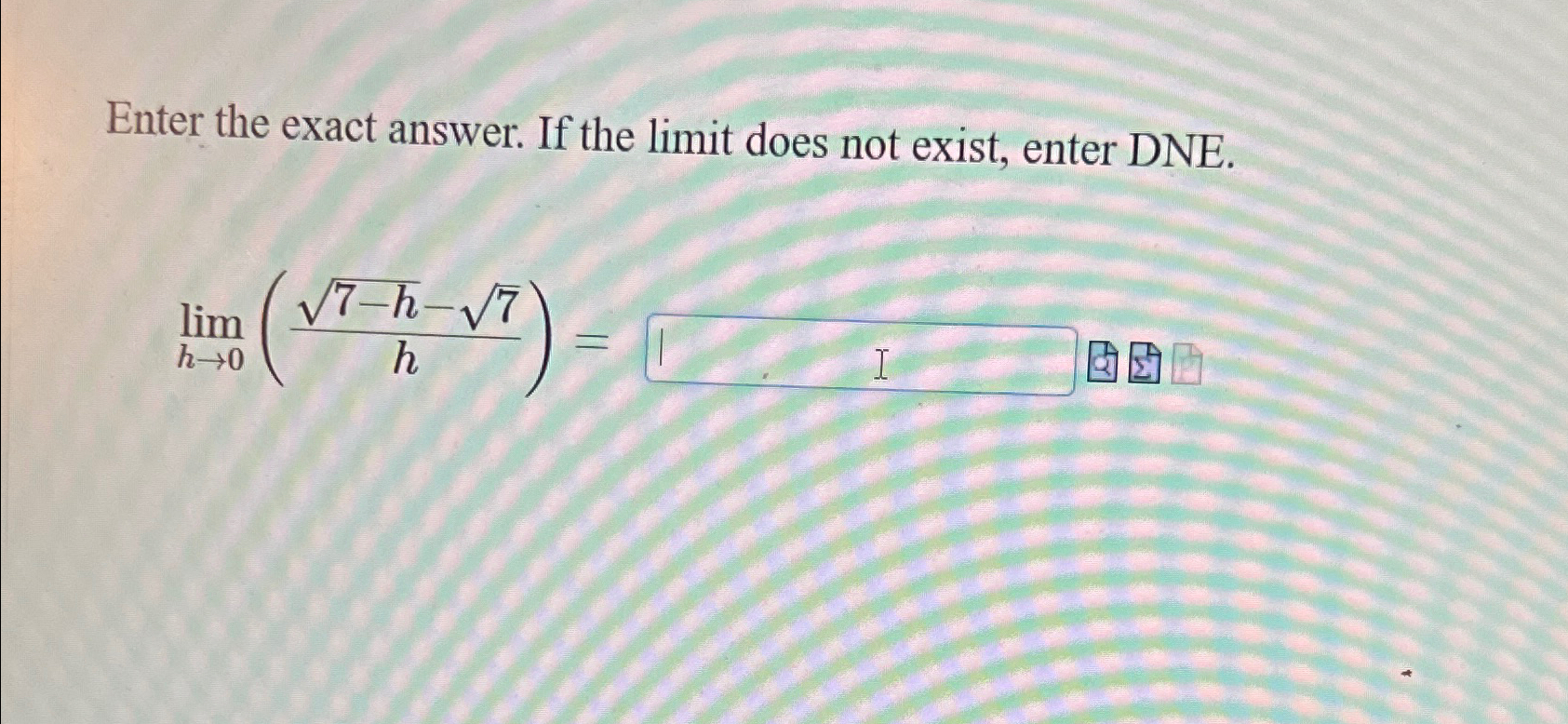 Solved Enter the exact answer. If the limit does not exist, | Chegg.com