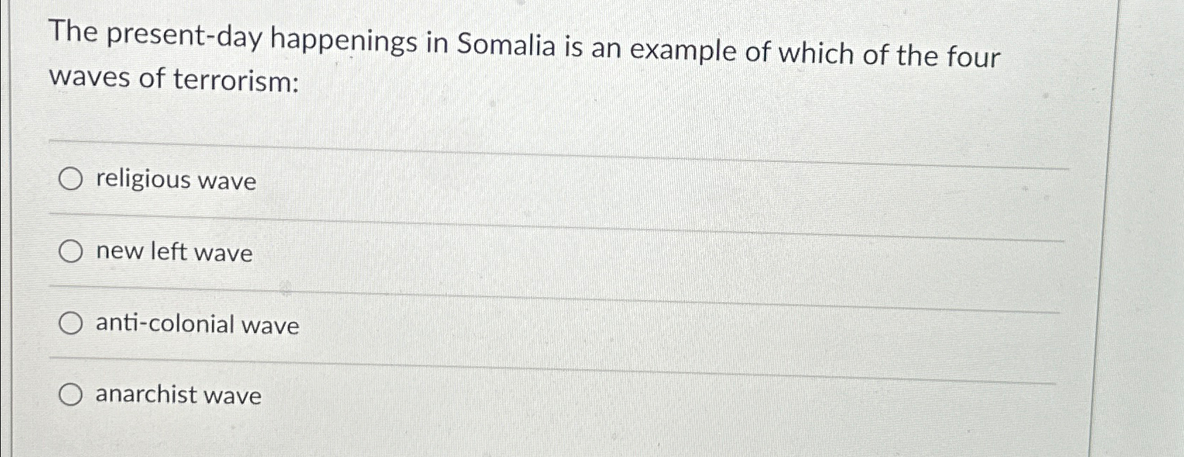 Solved The present-day happenings in Somalia is an example | Chegg.com