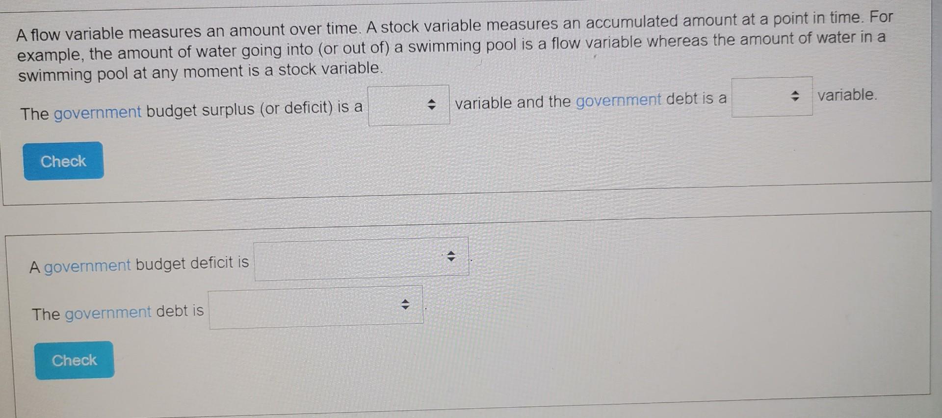 Solved A Flow Variable Measures An Amount Over Time A Stock