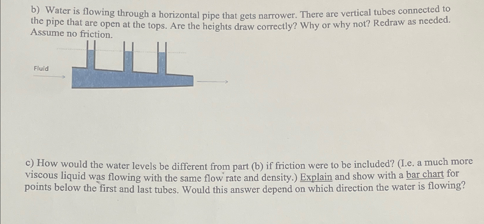 Solved 1) ﻿Water is flowing through a horizontal pipe that | Chegg.com