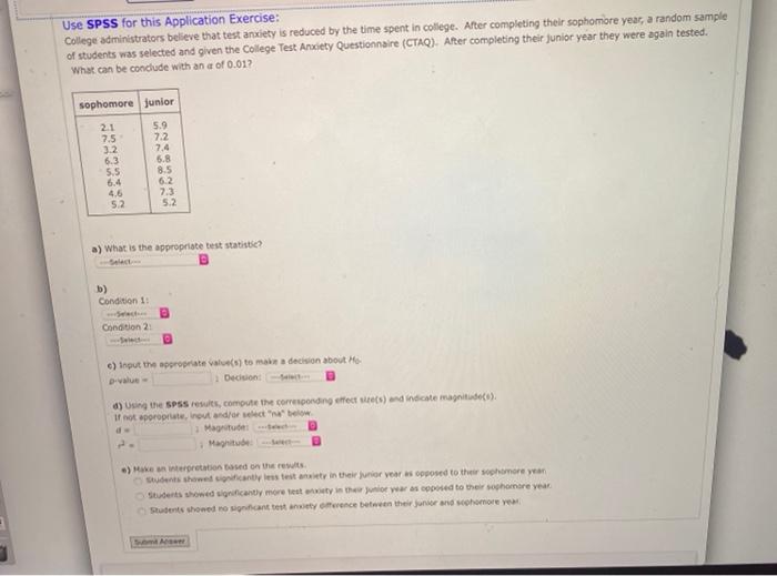 Solved Use SPSS for this Application Exercise: College | Chegg.com