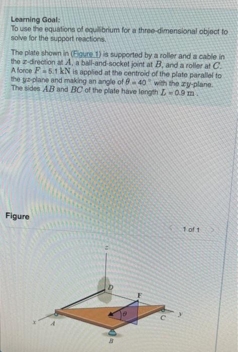 Solved Learning Goal: To use the equations of equilibrium | Chegg.com