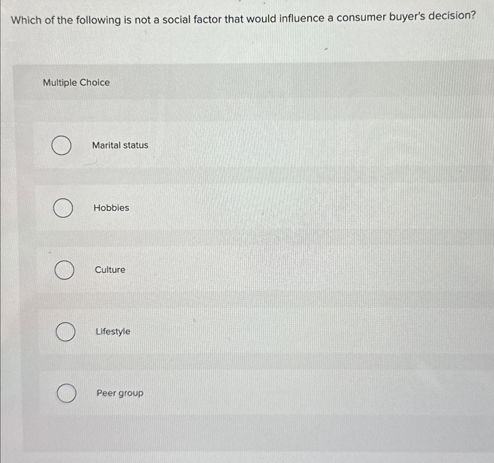 Solved Which of the following is not a social factor that | Chegg.com