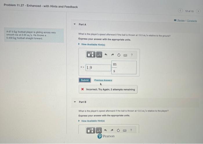 Solved Problem 11.27 - Enhanced - with Hints and Feedback | Chegg.com