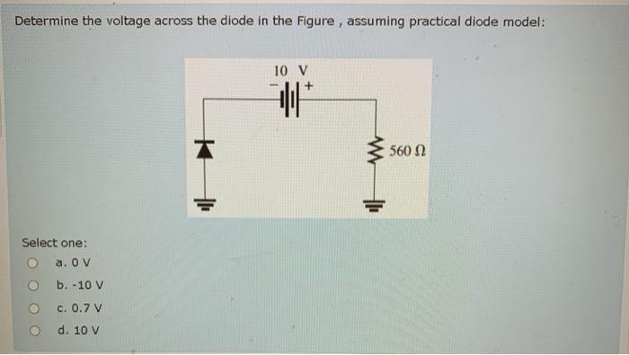 Solved Determine the voltage across the diode in the Figure | Chegg.com