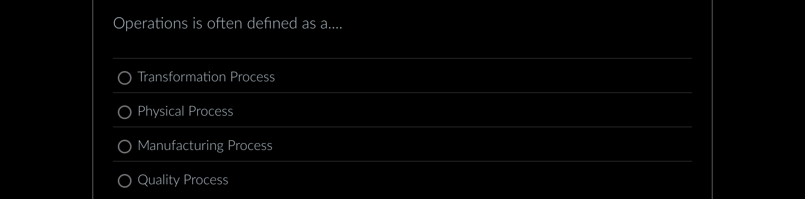 Solved Operations is often defined as a....Transformation | Chegg.com