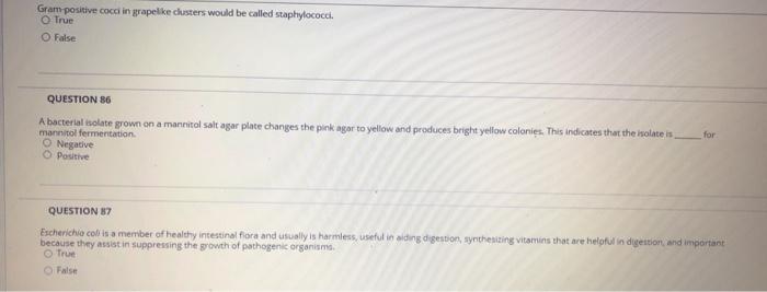 Solved Gram positive coco in grapelike clusters would be | Chegg.com