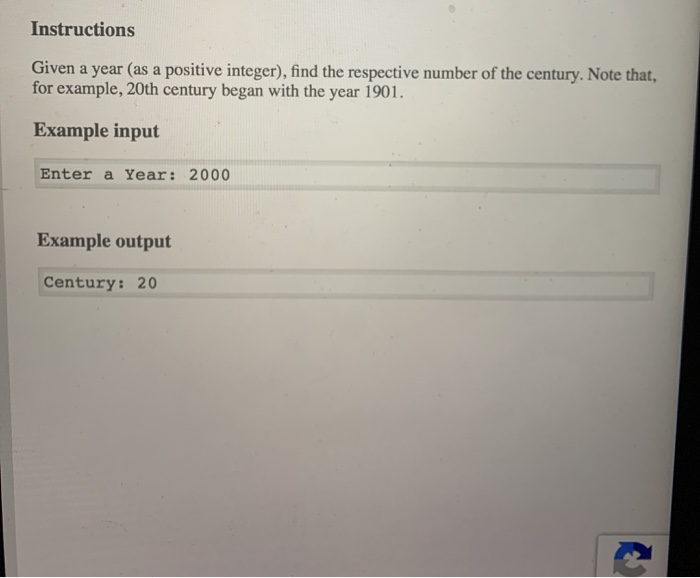Solved Instructions Given a year (as a positive integer), | Chegg.com