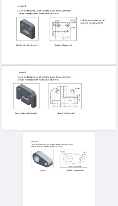 Solved Create the following shotch with the shown dmonsions. | Chegg.com