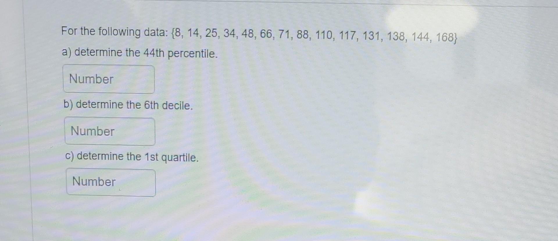 Solved For the following data: | Chegg.com