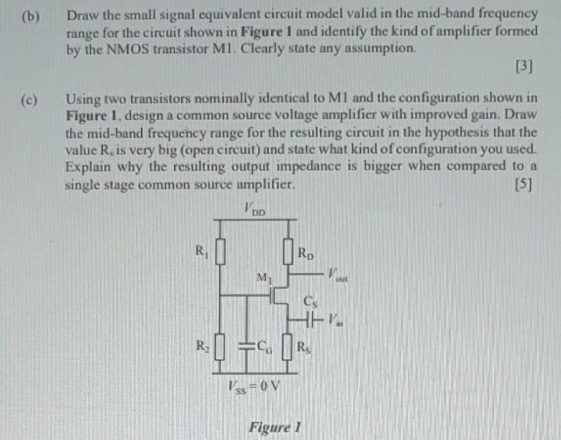 Solved (b) Draw the small signal equivalent circuit model | Chegg.com