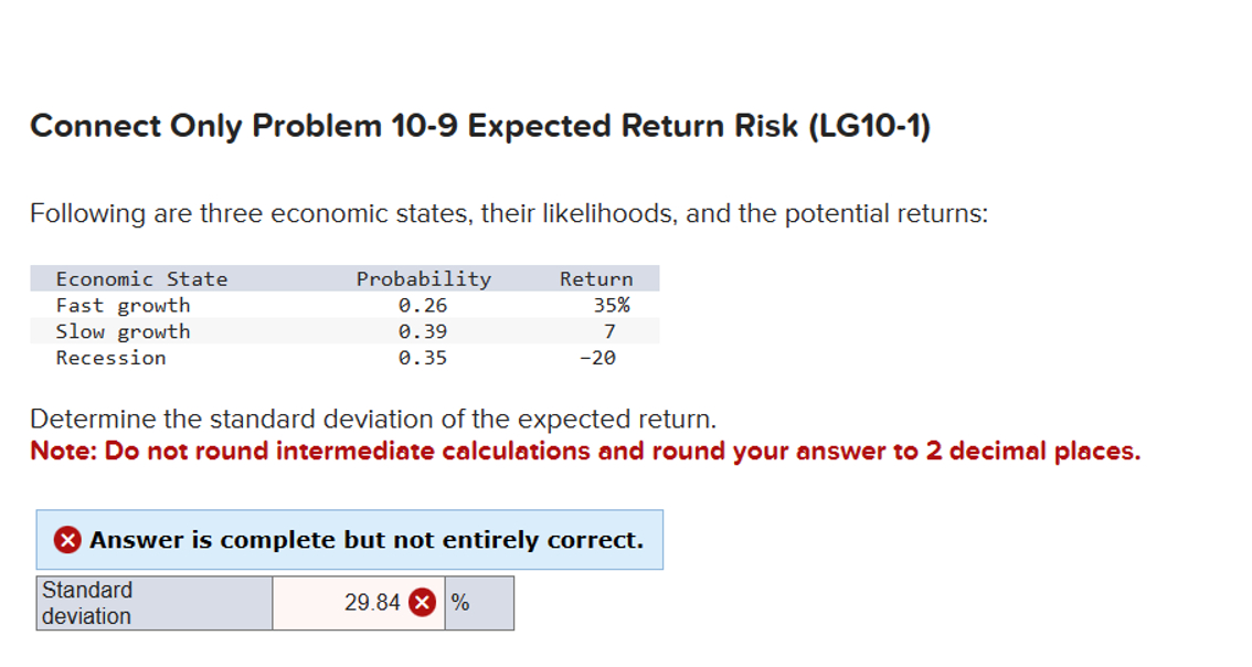 Solved Connect Only Problem 10-9 Expected Return Risk | Chegg.com Solved Connect Only Problem 10-9 Expected Return Risk | Chegg.com