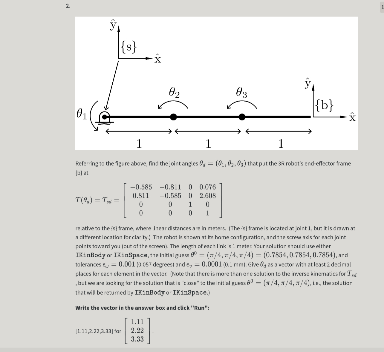 Solved Referring to the figure above, find the joint angles | Chegg.com