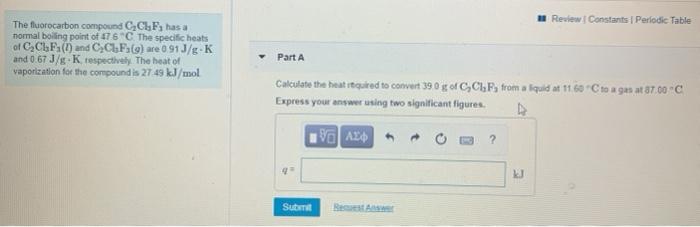 Solved Review Constants i Periodic Table The fluorocarbon | Chegg.com