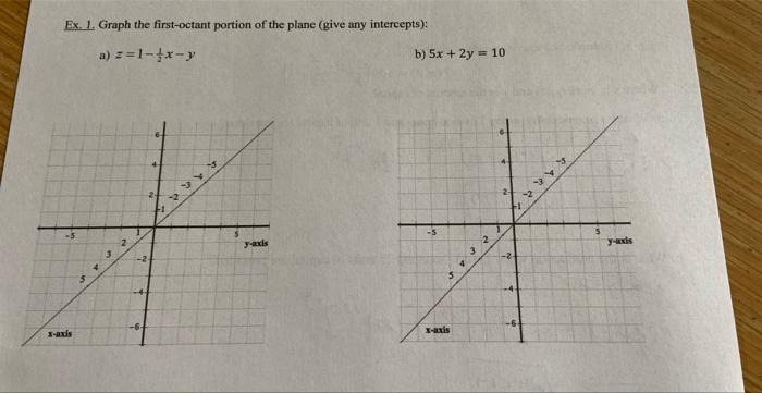 Ex. 1, A through D. Graph the first octant-portion of | Chegg.com