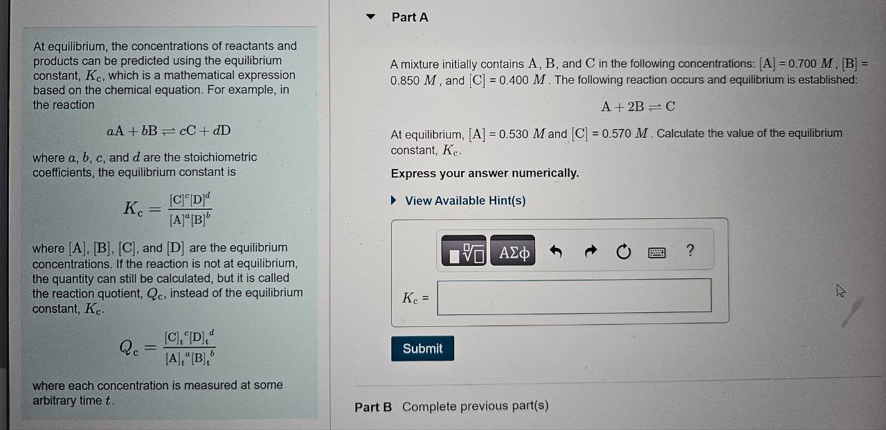 At equilibrium, the concentrations of reactants | Chegg.com
