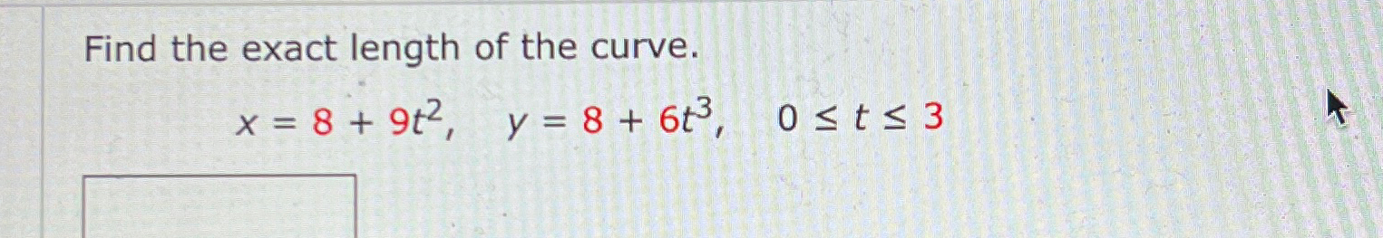 Solved Find the exact length of the | Chegg.com