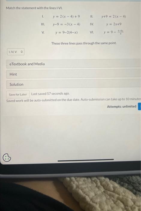 Solved Match the statement with the lines I−VI. 1. | Chegg.com
