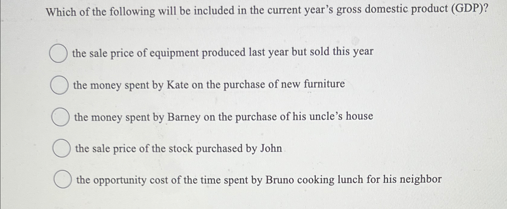 Solved Which of the following will be included in the | Chegg.com