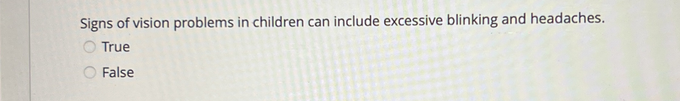 Solved Signs of vision problems in children can include | Chegg.com