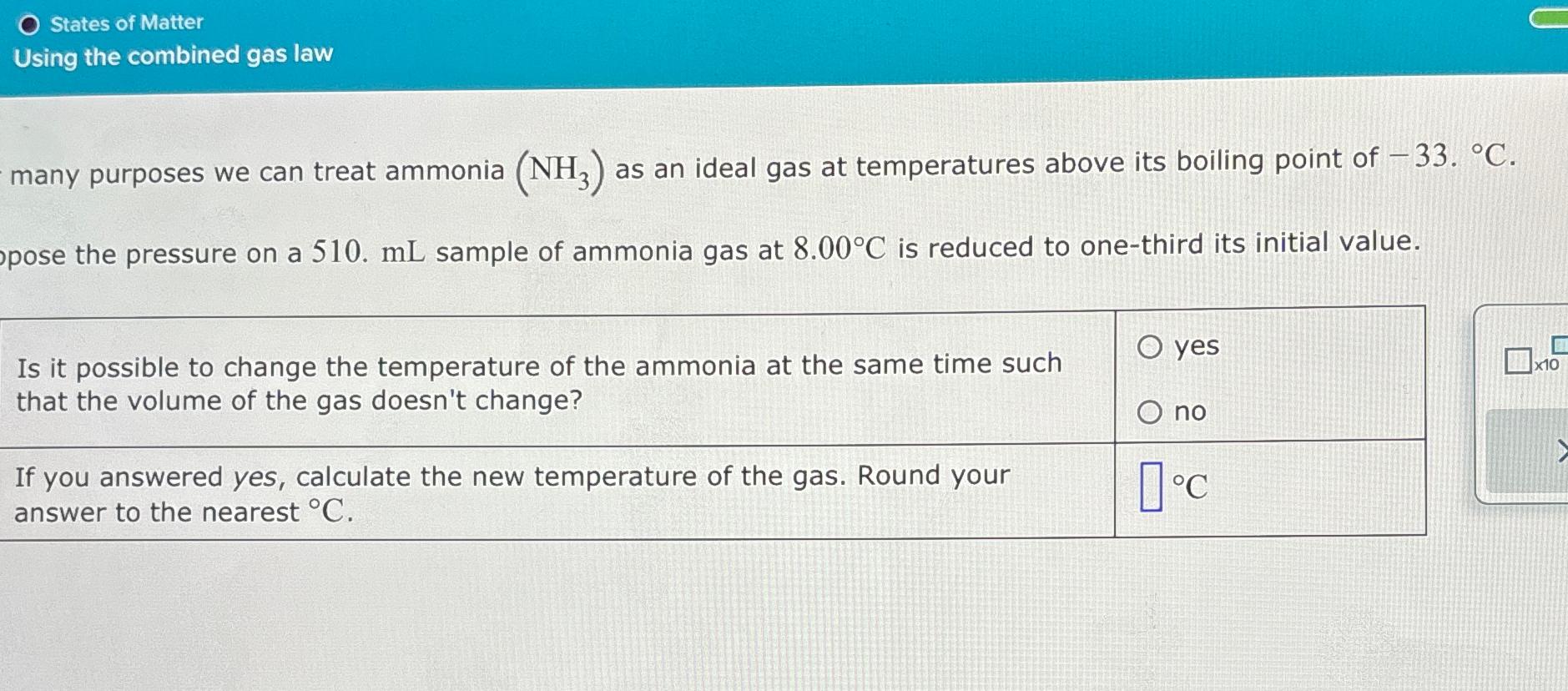 Solved States of MatterUsing the combined gas lawmany | Chegg.com