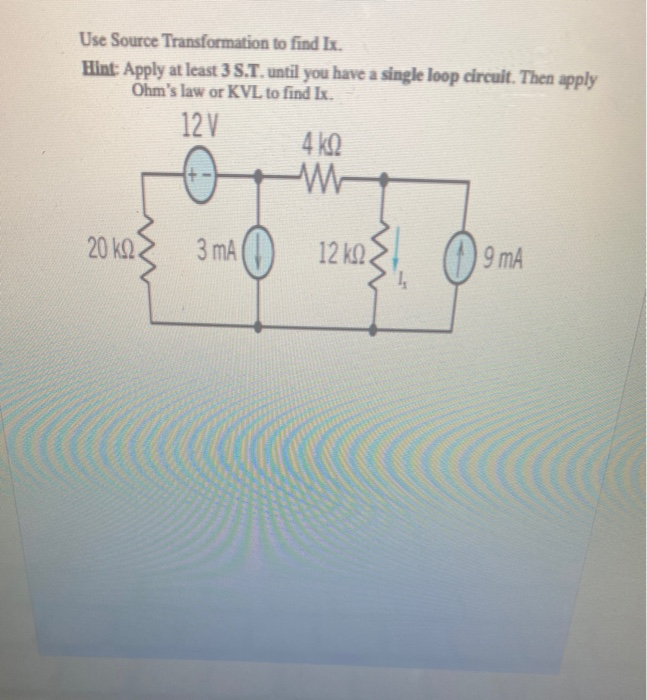 Solved Use Source Transformation to find Ix. Hint: Apply at | Chegg.com