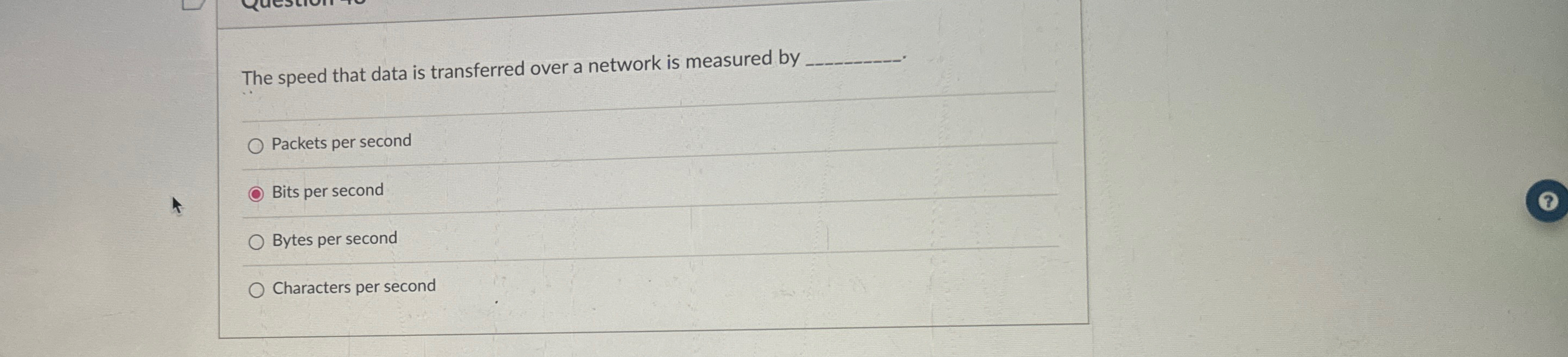 Solved The speed that data is transferred over a network is | Chegg.com Solved The speed that data is transferred over a network is | Chegg.com