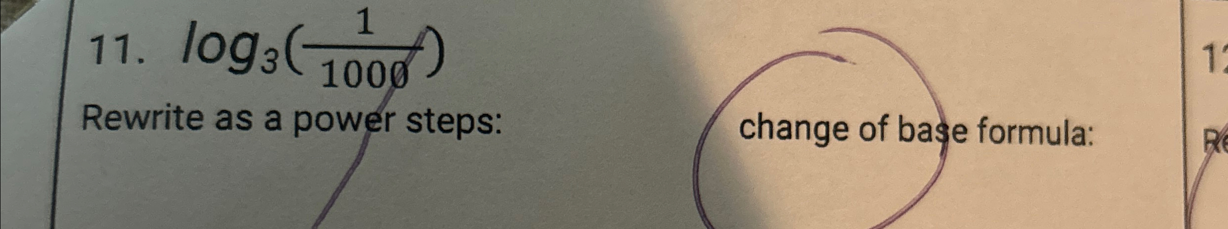 Solved log3(11000)Rewrite as a power steps:change of base | Chegg.com