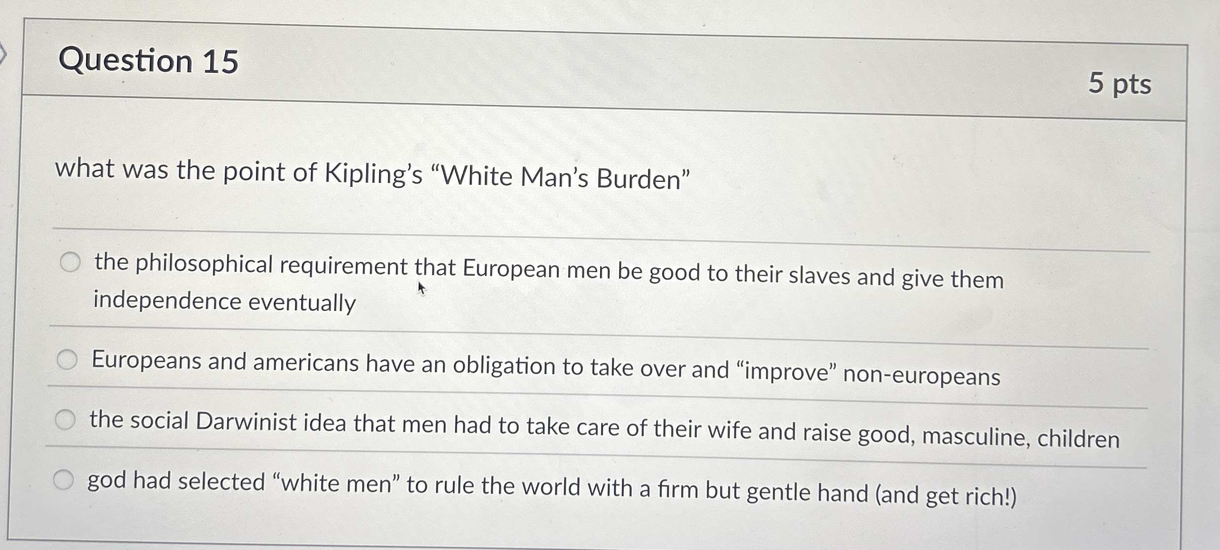 Solved Question 155 ﻿ptswhat was the point of Kipling's | Chegg.com