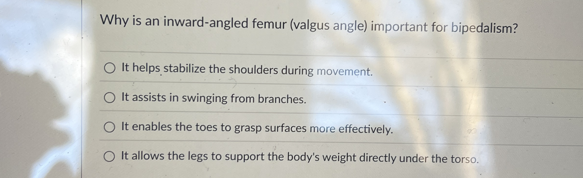 Solved Why is an inward-angled femur (valgus angle) | Chegg.com