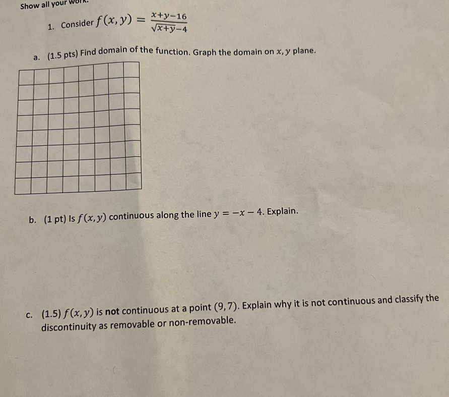 Solved Show all your work.Consider | Chegg.com