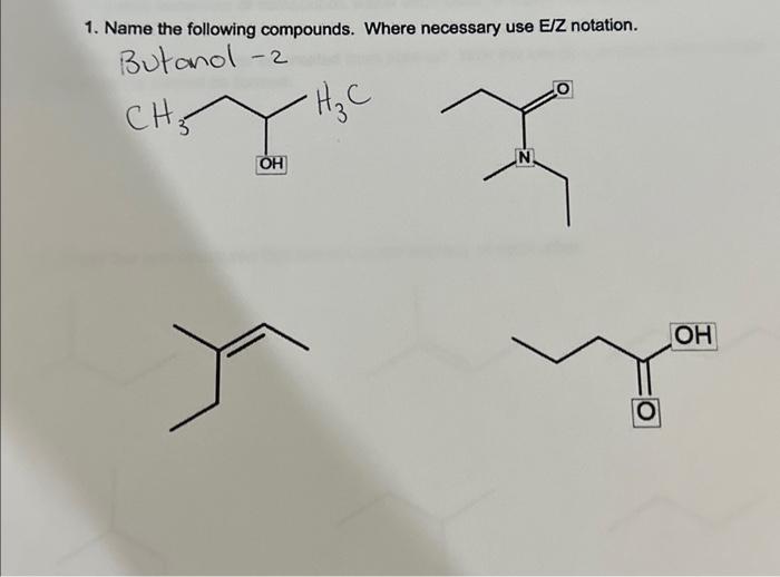 Solved 2. Draw the following compounds: a. 2-ethoxybutane1. | Chegg.com