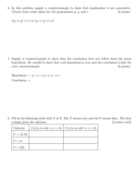 Solved 6. In this problem supply a counterexample to show | Chegg.com
