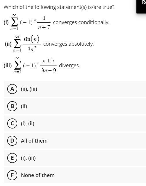 Solved Which of the following statement(s) is/are true? (i) | Chegg.com