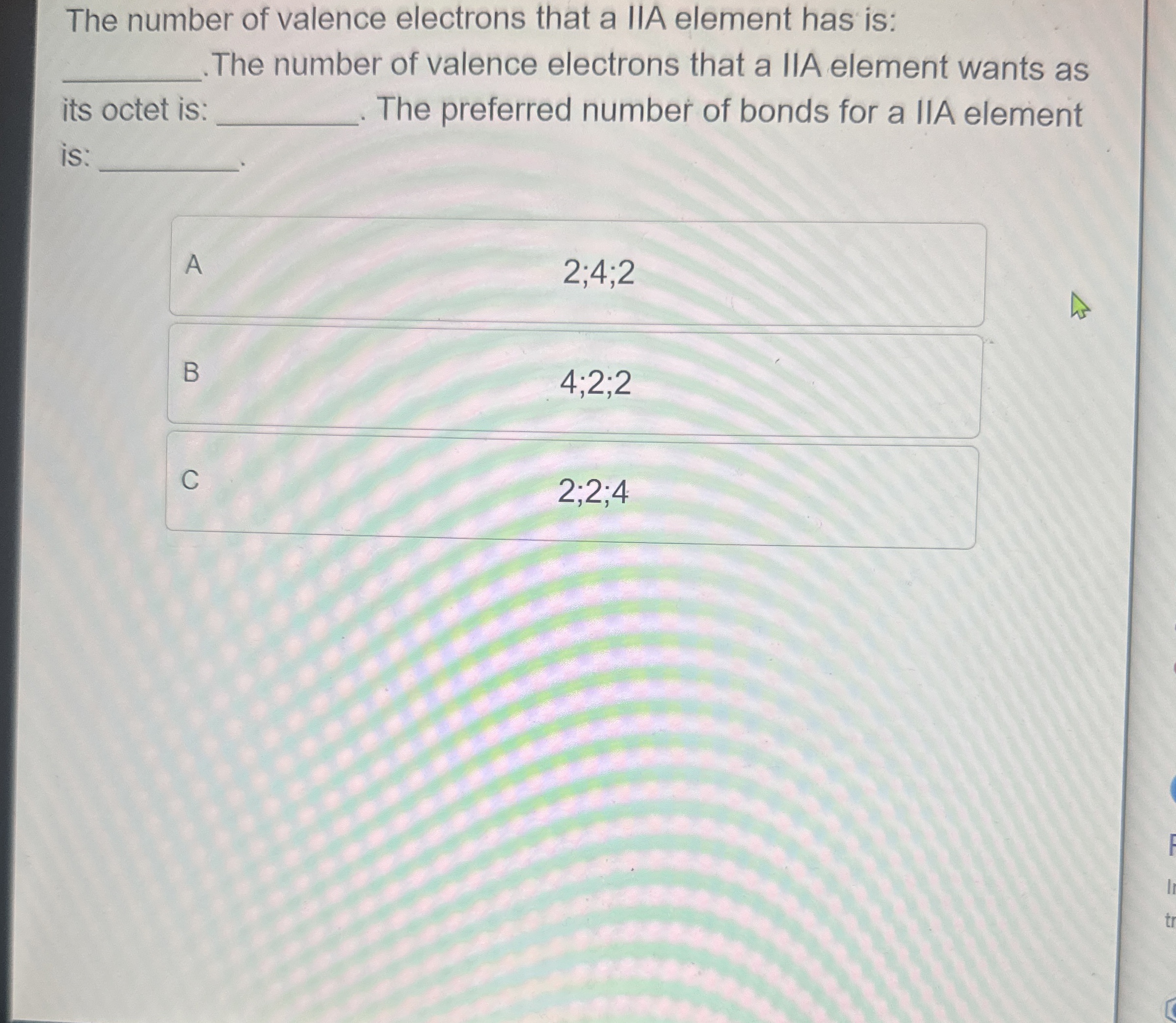 Solved The number of valence electrons that a IIA element | Chegg.com