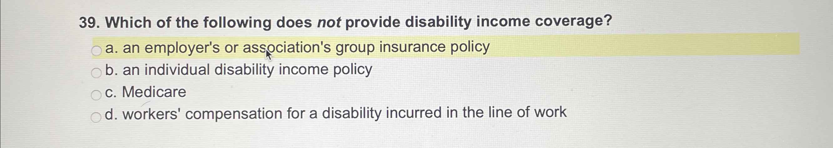Solved Which of the following does not provide disability | Chegg.com