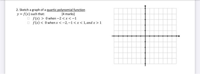 Solved 2. Sketch a graph of a quartic polynomial function | Chegg.com