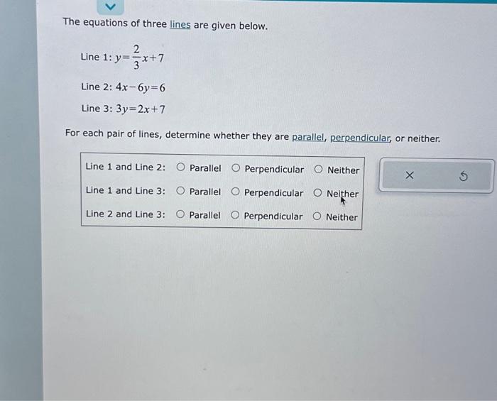 Solved The equations of three lines are given below. 2 Line | Chegg.com