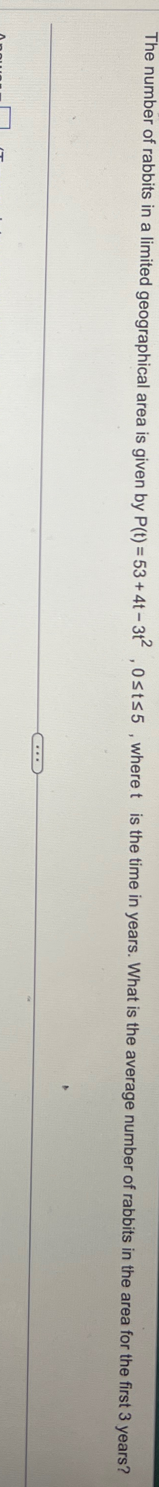 Solved The number of rabbits in a limited geographical area | Chegg.com