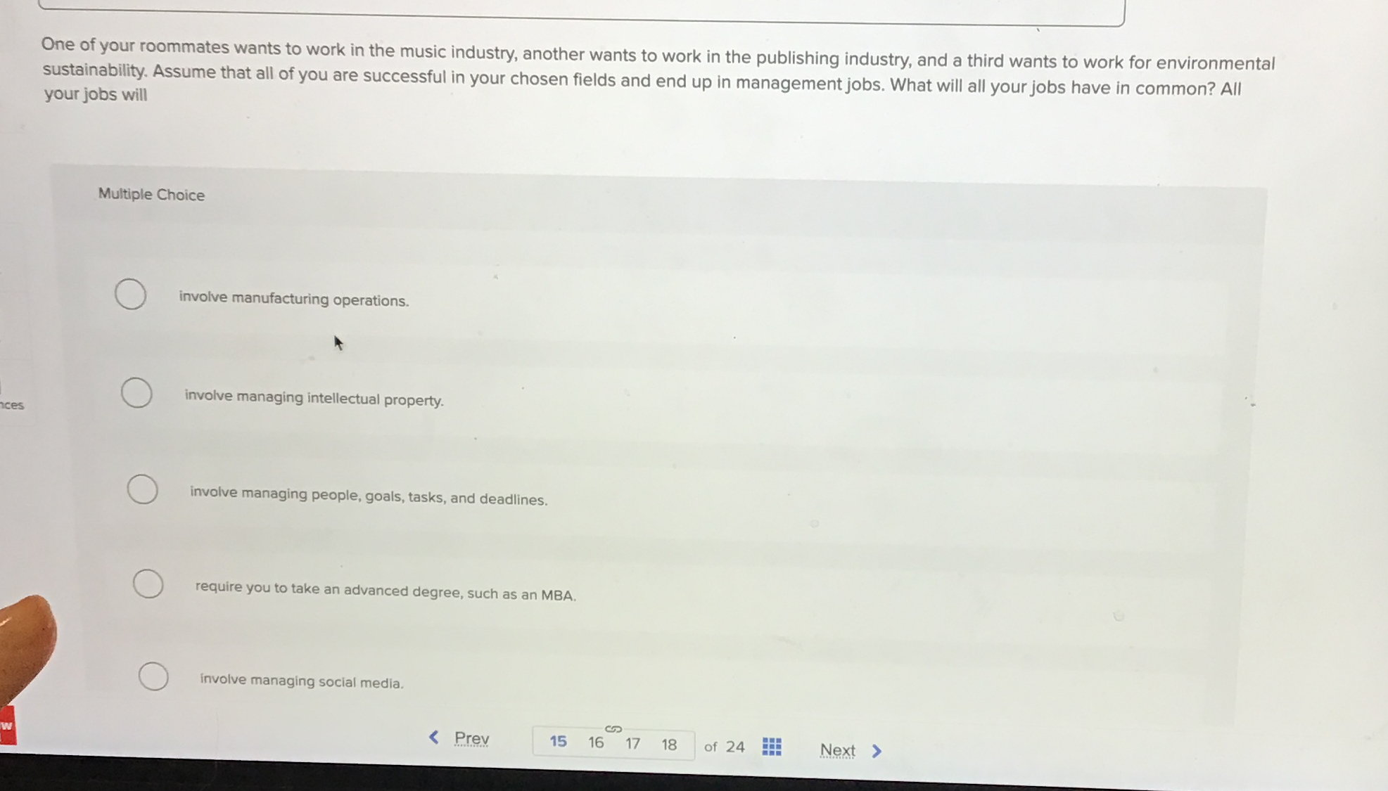 Solved One of your roommates wants to work in the music | Chegg.com