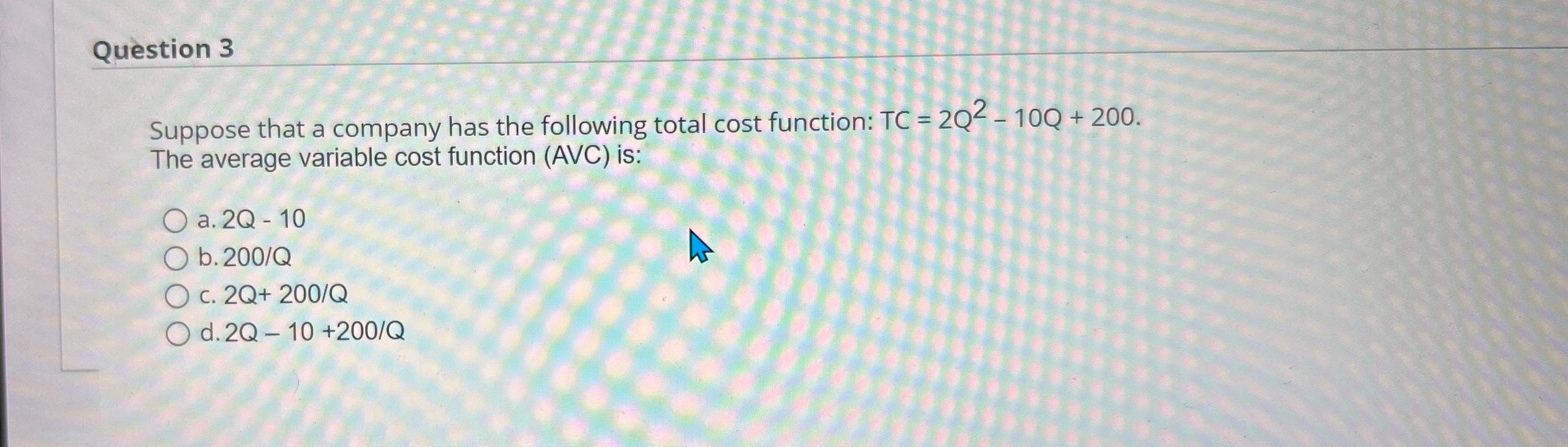 Solved Question 3Suppose that a company has the following | Chegg.com