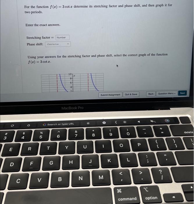 Solved For the function f(x)=3cotx determine its stretching | Chegg.com