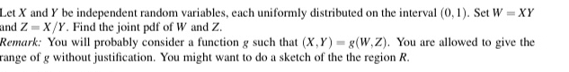 Let x ﻿and Y ﻿be independent random variables, each | Chegg.com