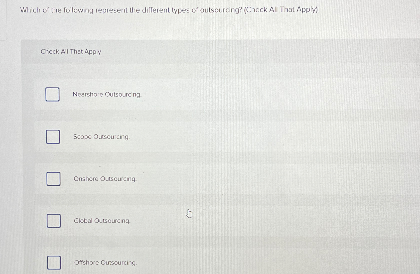 Solved Which of the following represent the different types | Chegg.com