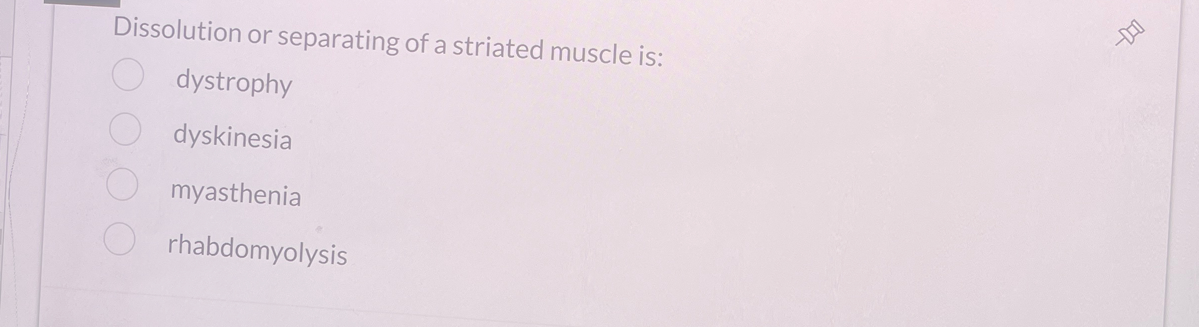 Solved issolution or separating of a striated muscle | Chegg.com
