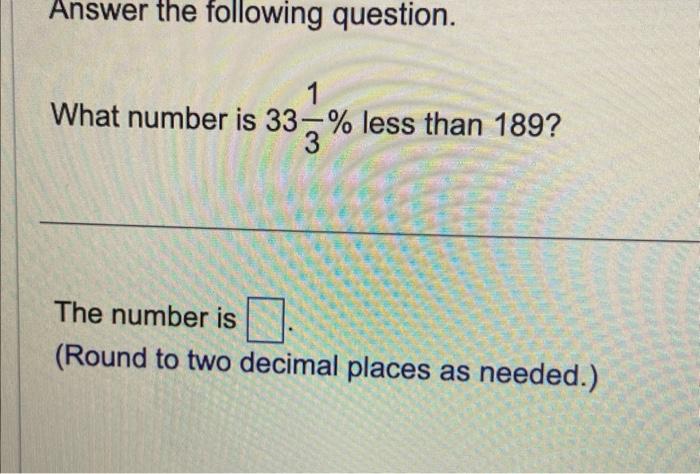 Solved Answer the following question. What number is 3331% | Chegg.com