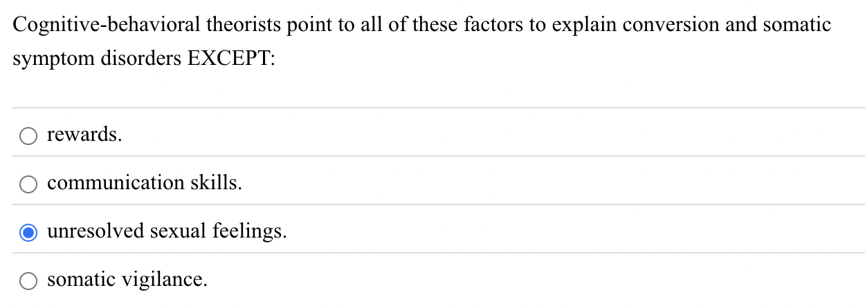 Solved Cognitive-behavioral theorists point to all of these | Chegg.com