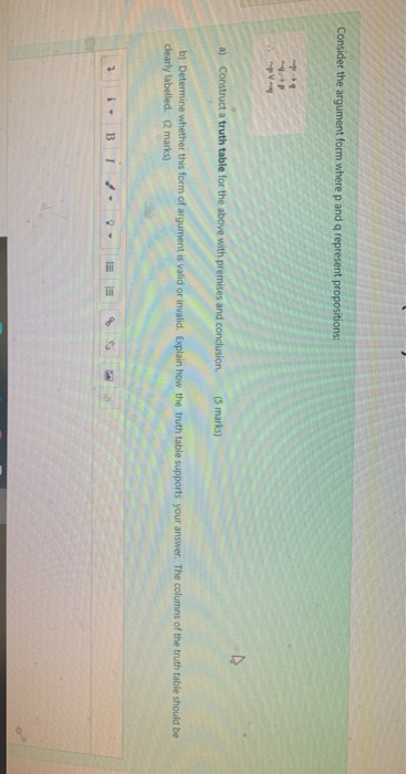 Solved Consider the argument form where p and q represent | Chegg.com