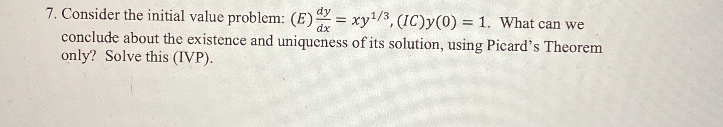 Solved Consider the initial value problem: | Chegg.com
