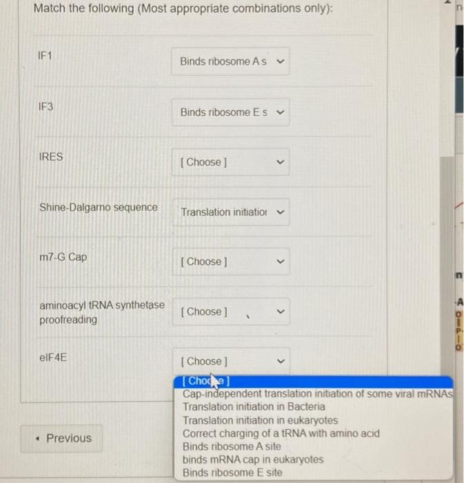 Solved Match the following (Most appropriate combinations | Chegg.com